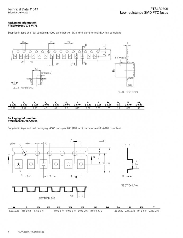 EATON PTSLR08058V380 datasheet page 4