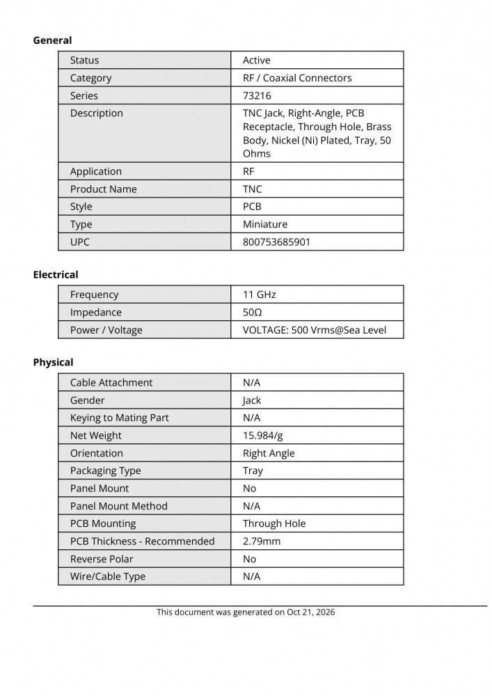 Product document page 2 for MOLEX 731000233