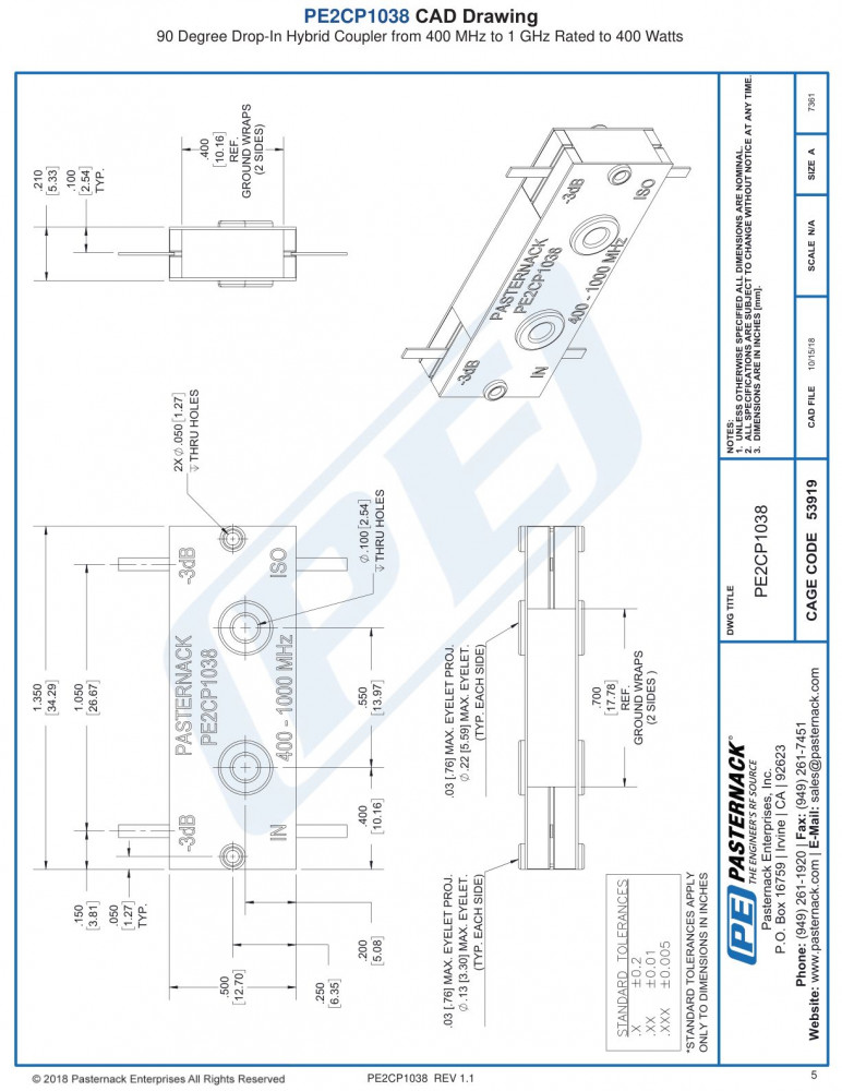 PE2CP1038 technical drawing page 5