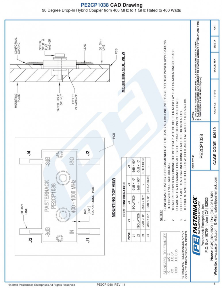 PE2CP1038 technical drawing page 6