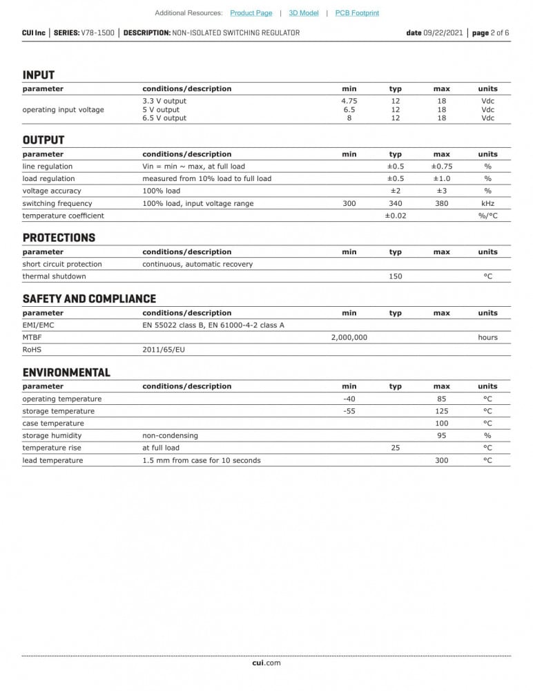 V7806-1500R datasheet page 2