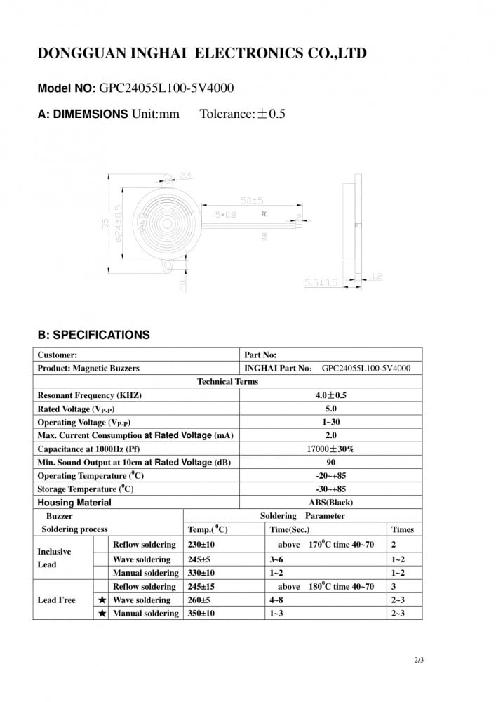 GPC24055L100-5V specification document page 2