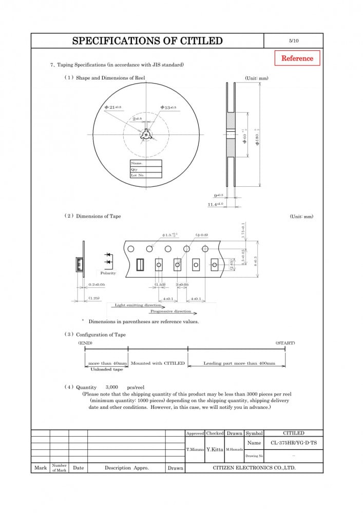 CL-375HR/YG-D-TS datasheet page 5