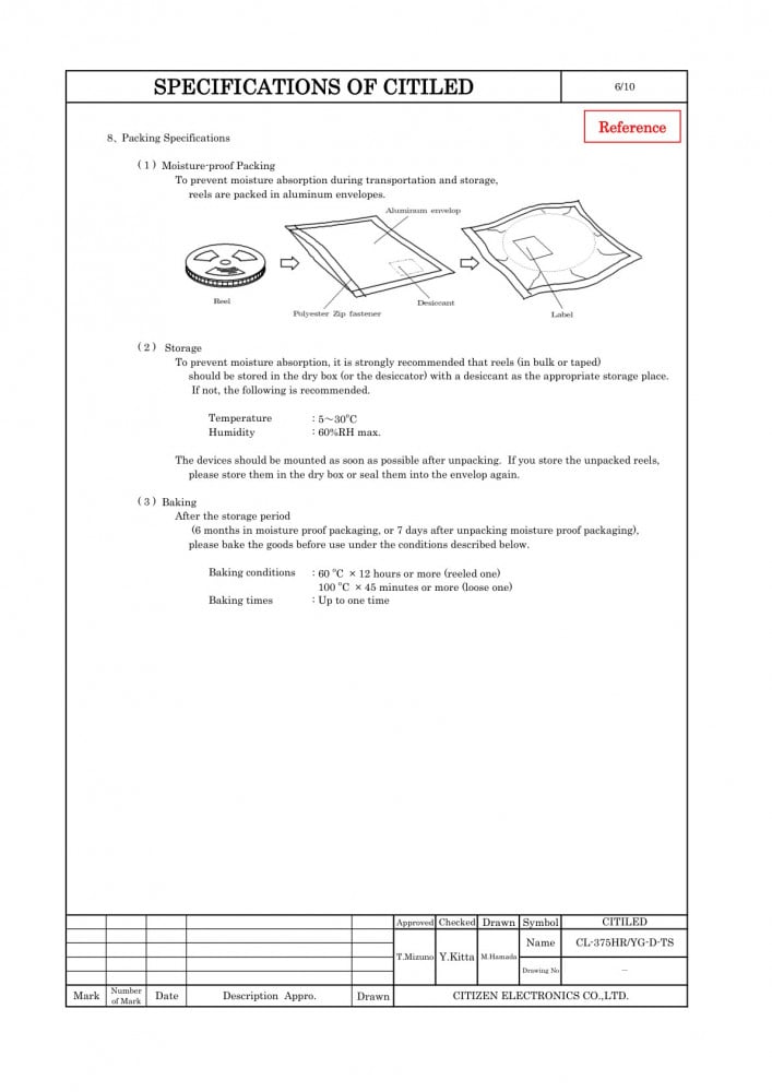 CL-375HR/YG-D-TS datasheet page 6