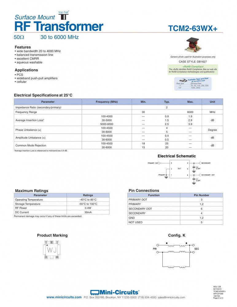 TCM2-63WX+ datasheet page 2