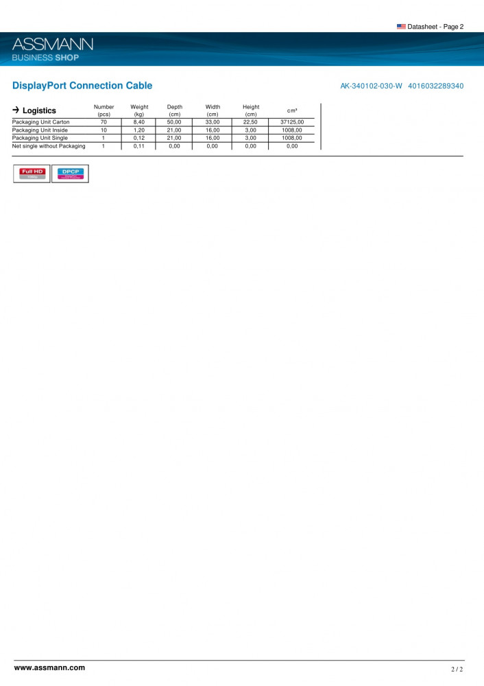AK-340102-030-W technical document page 2