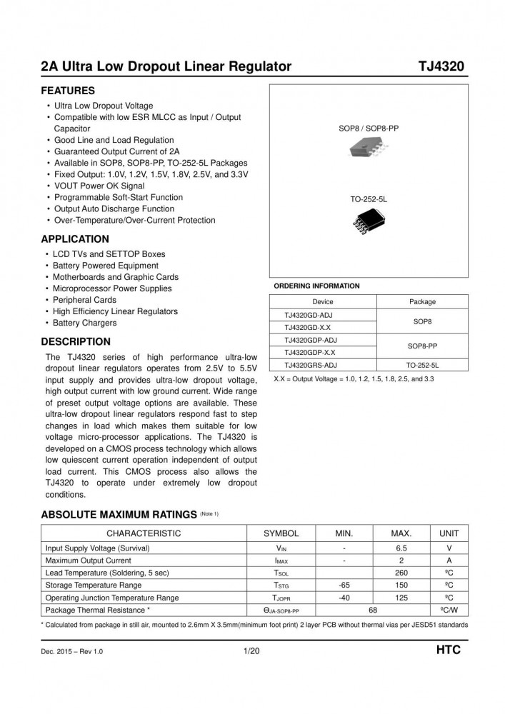 TJ4320 datasheet page 1