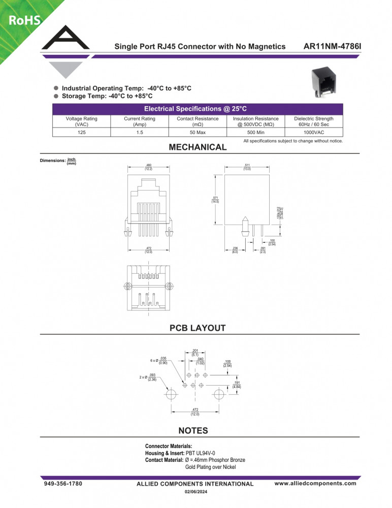 AR11NM-4786I product technical document image
