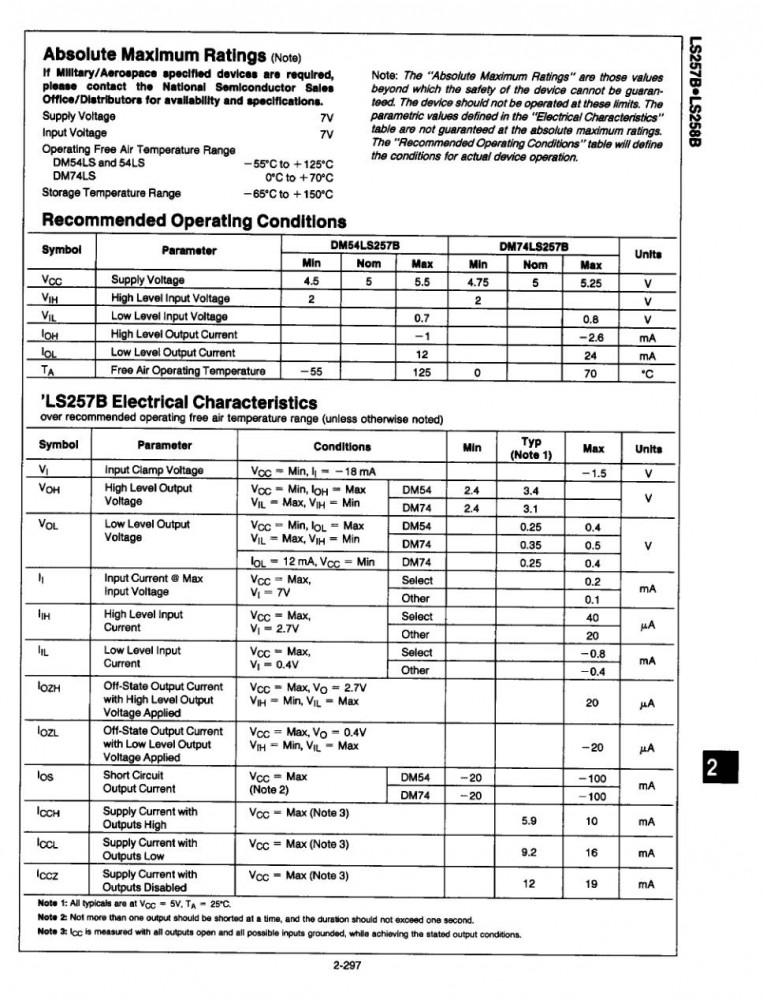 54LS258B datasheet page 3