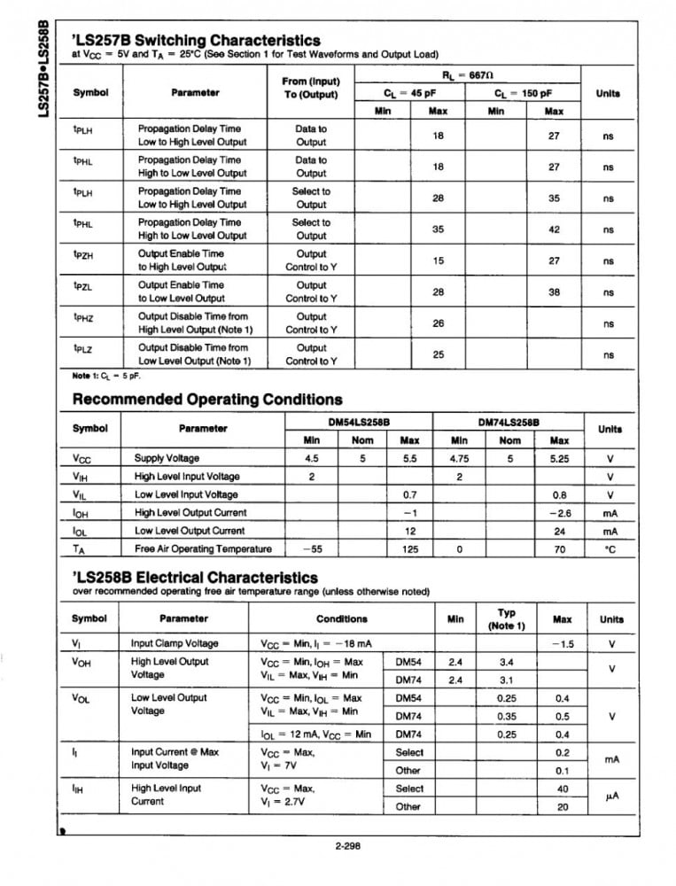 54LS258B datasheet page 4
