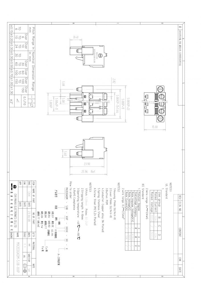 MX2EDGKDM-5.08-14P-GN01-Cu-A technical drawing preview