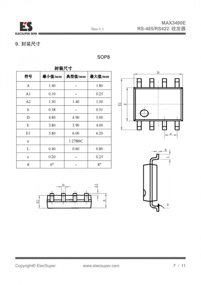 MAX3490E technical document page 7
