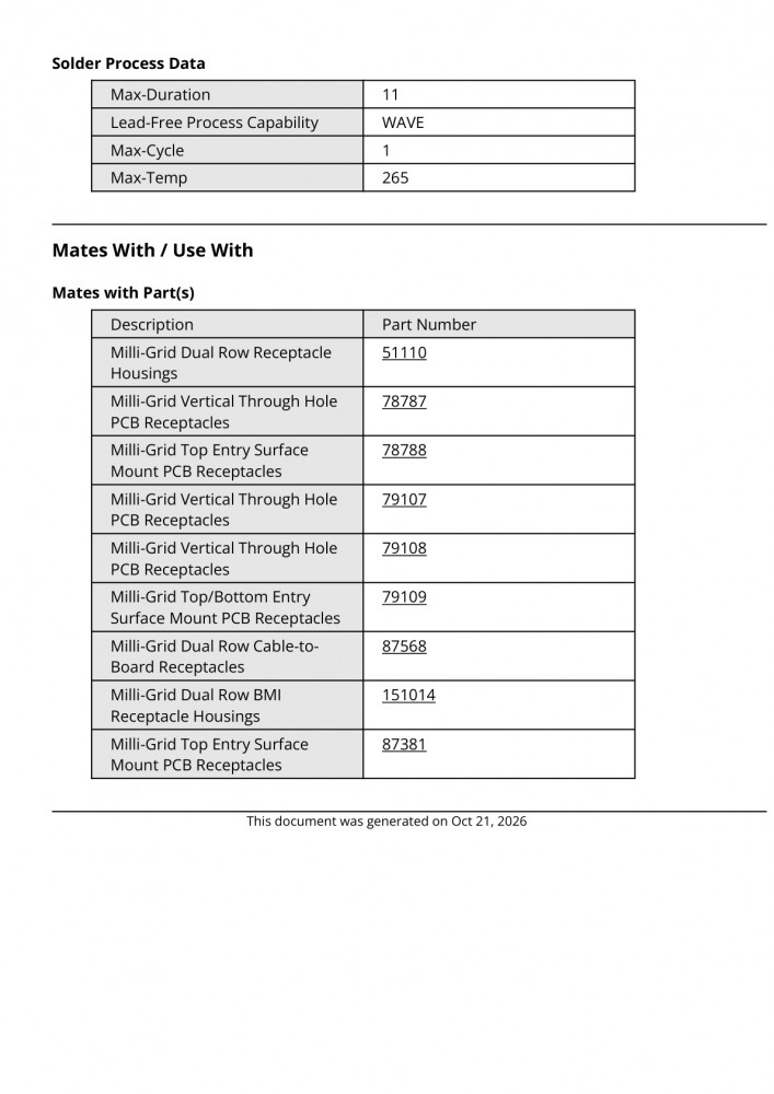 MOLEX 878312011 technical document preview, page 4