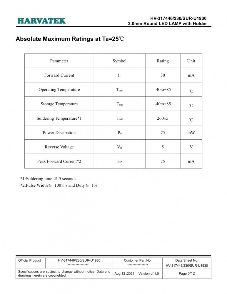 HV-317446-230-SUR-U1930 datasheet page 5