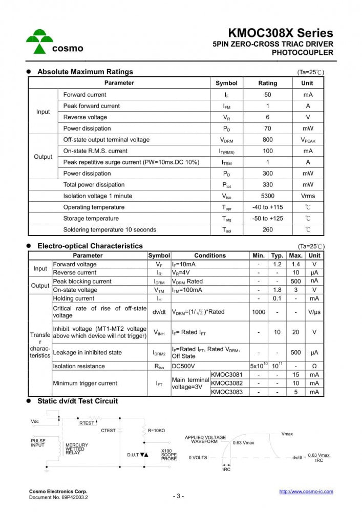 KMOC3082 datasheet page 3
