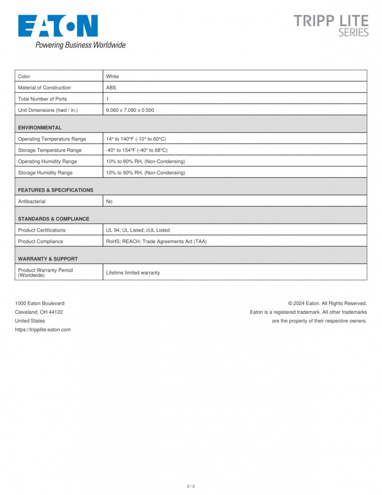 EATON N042U-WF2-2 technical document page 2