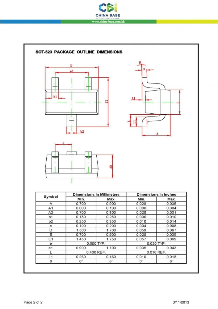 CBI MMBT3904T datasheet page 2