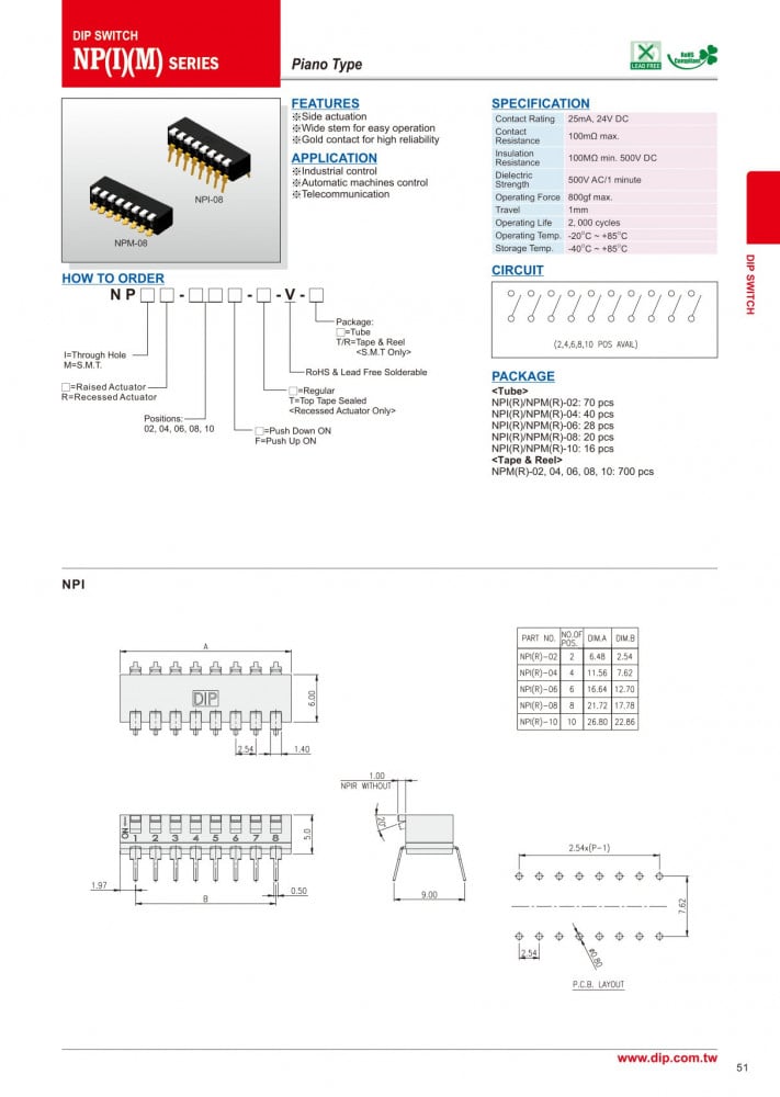 Diptronics NPM-08-V datasheet page 1