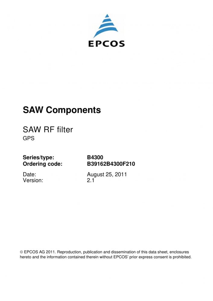 B4300 data sheet page 1