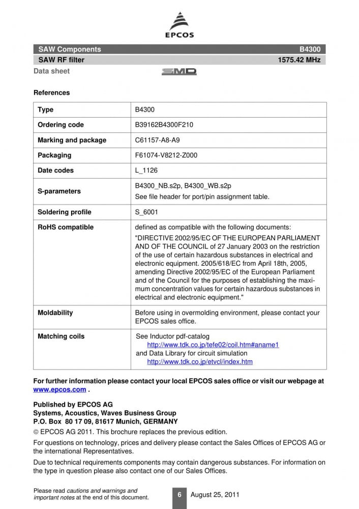 B4300 data sheet page 6