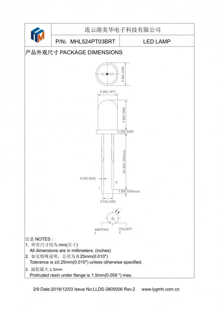 MHL524PT03CRT datasheet page 2
