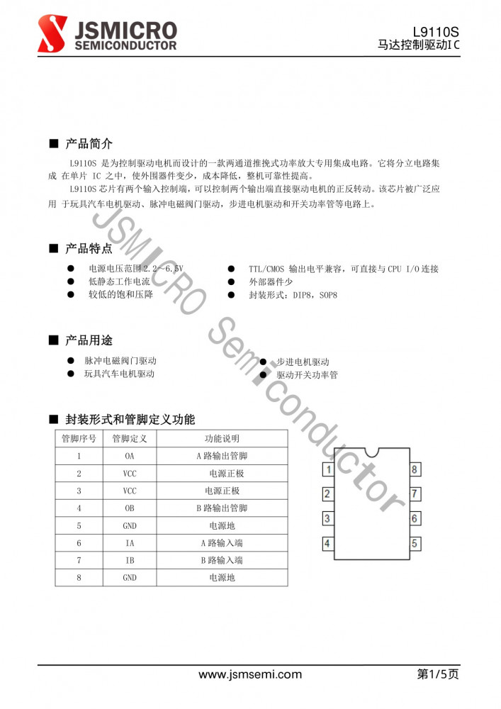 L9110S datasheet page 1