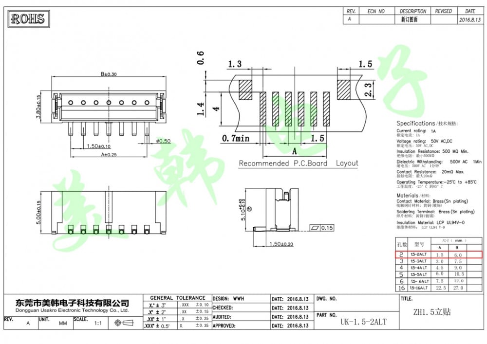 USAKRO UK-1.5-2ALT technical drawing