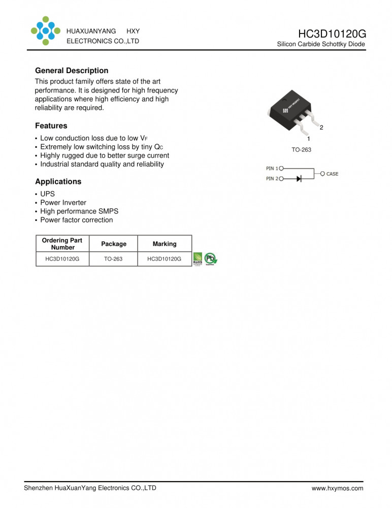 HC3D10120G technical document page 1