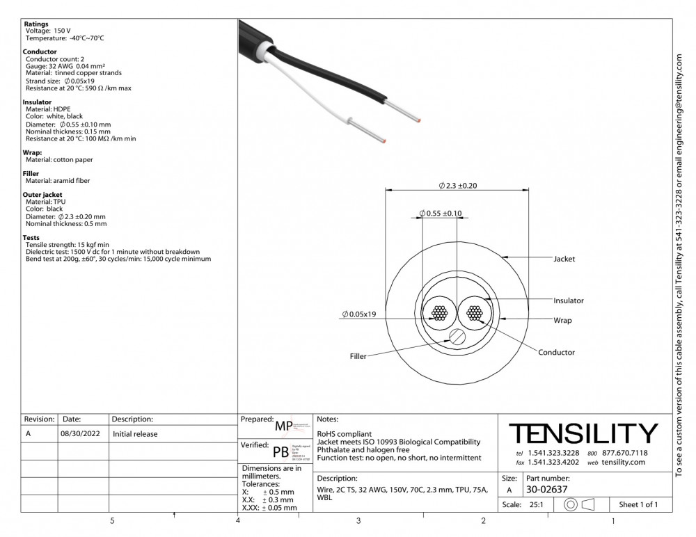 Tensility International 30-02637 product drawing preview