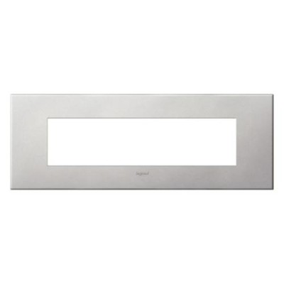 Arteor - British standard square plate 8 modules - Soft Alu matt thermoplastic - Flush-mounted snap-on frame - 252.5x92mm dimensions for sale