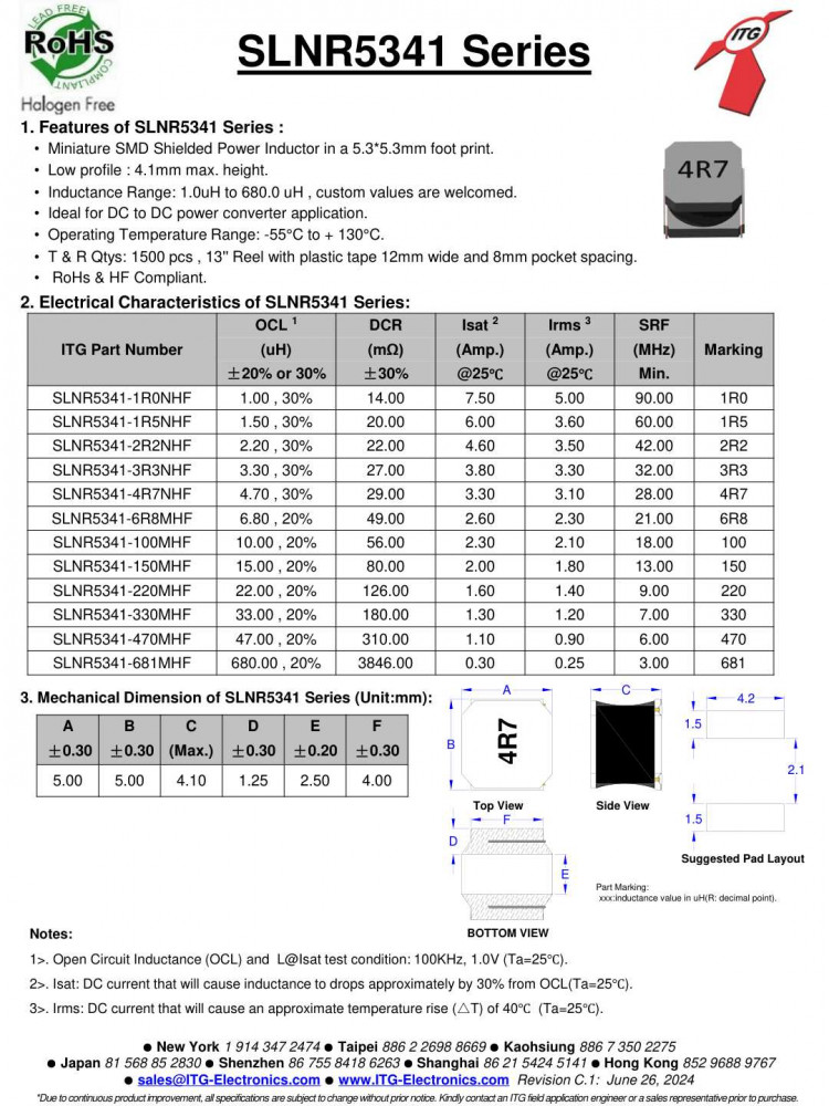 SLNR5341 datasheet page 1