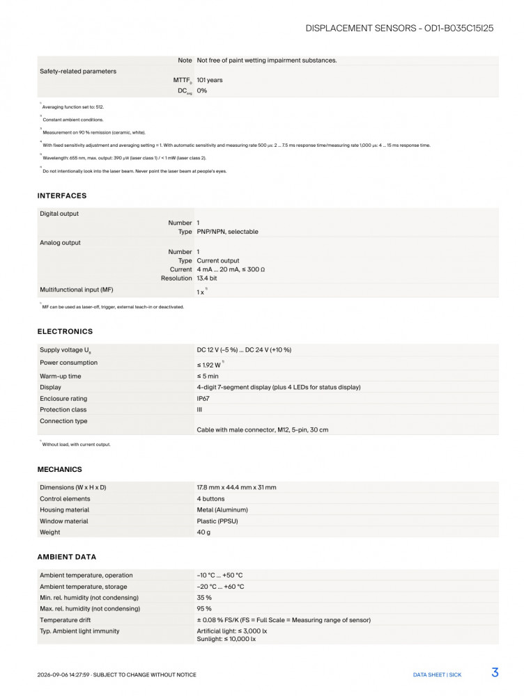 OD1-B035C15I25 datasheet page 3
