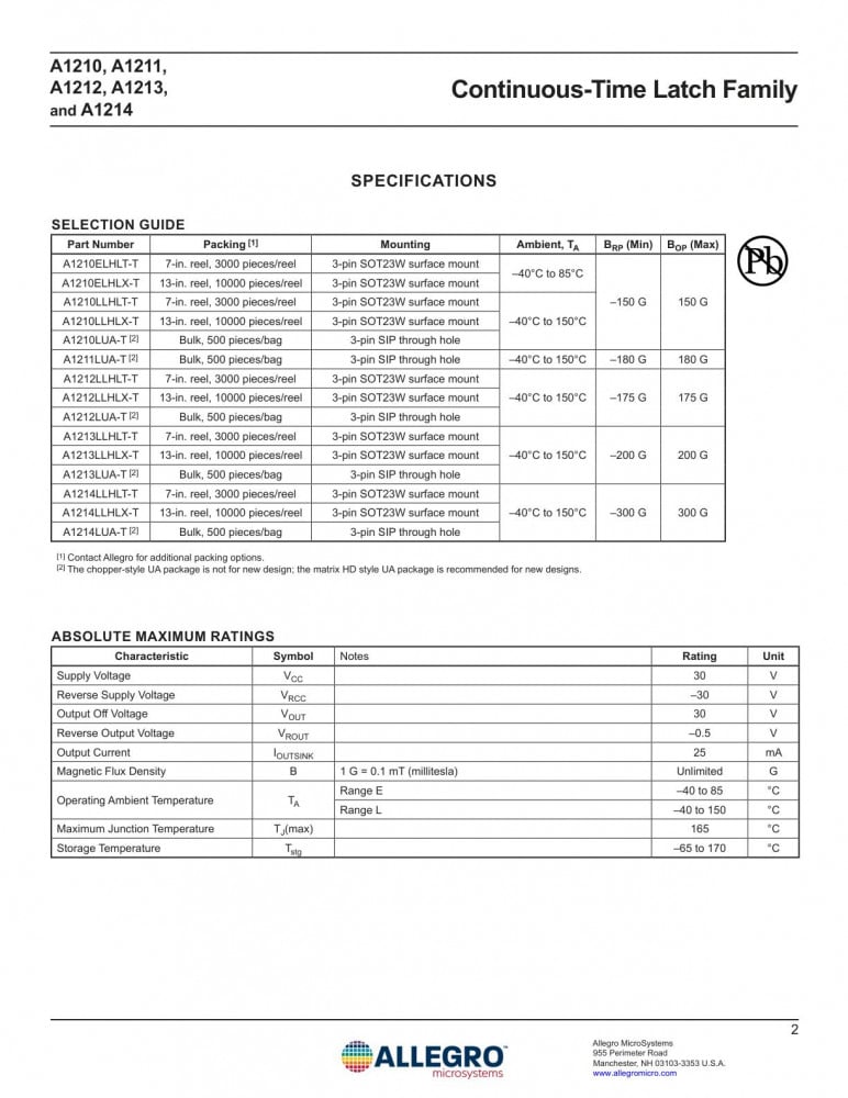 A1210LUA-T datasheet page 2