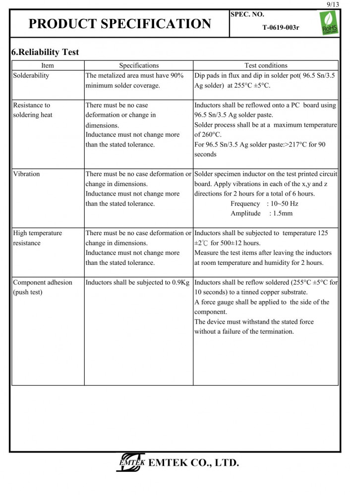 EMTEK HSC0603 specification page 10