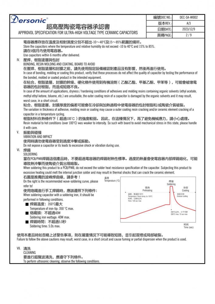 Dersonic approval specification page 3