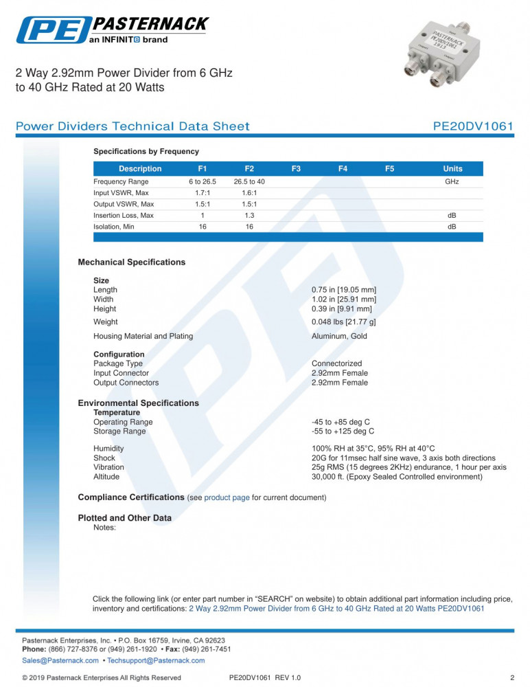 PE20DV1061 technical document page 2