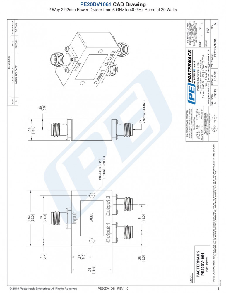 PE20DV1061 technical document page 5