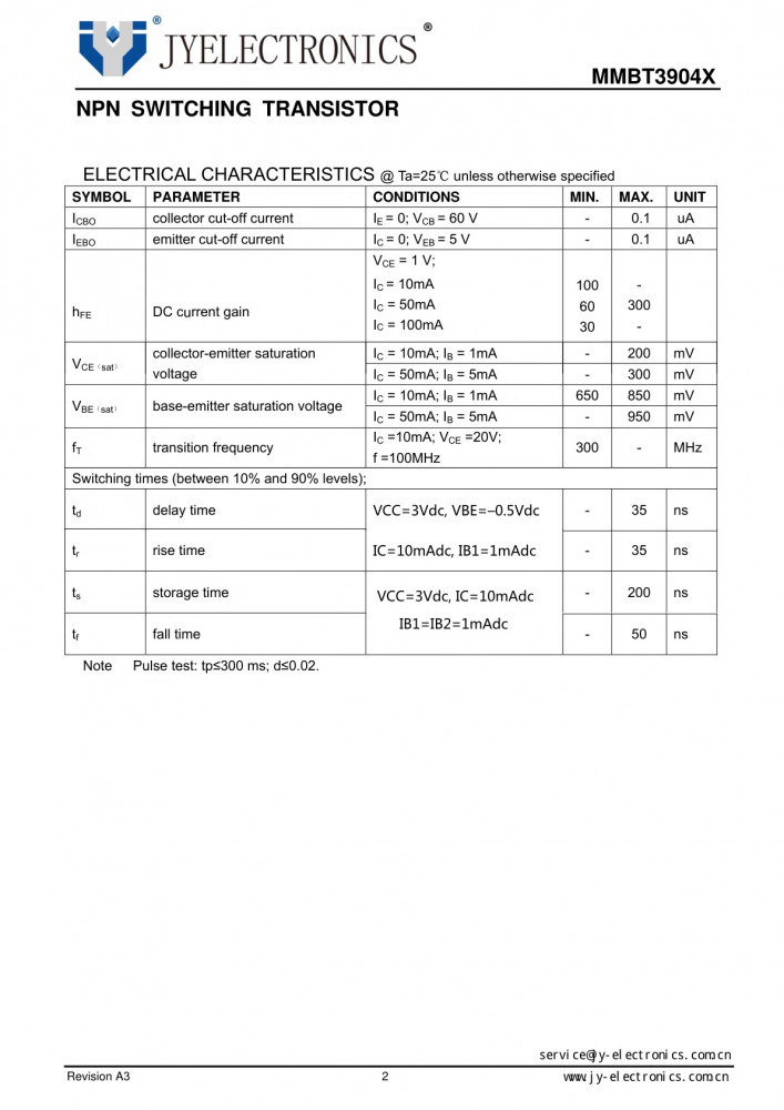 MMBT3904X datasheet page 2