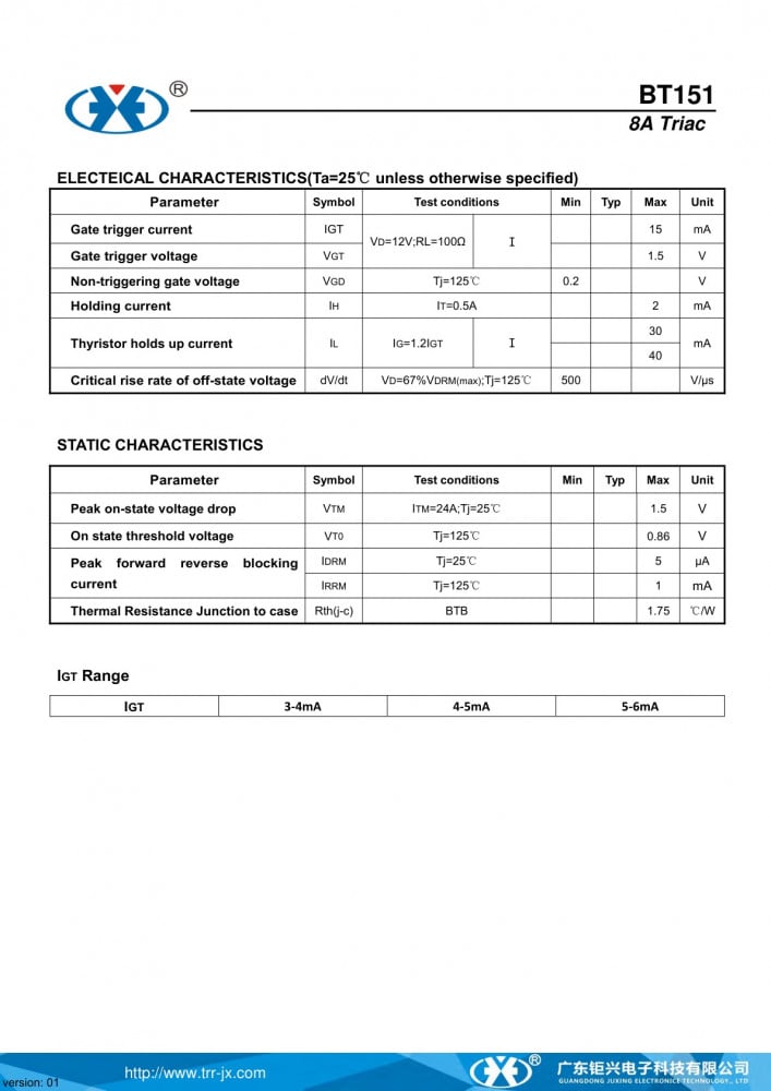 BT151 datasheet page 2