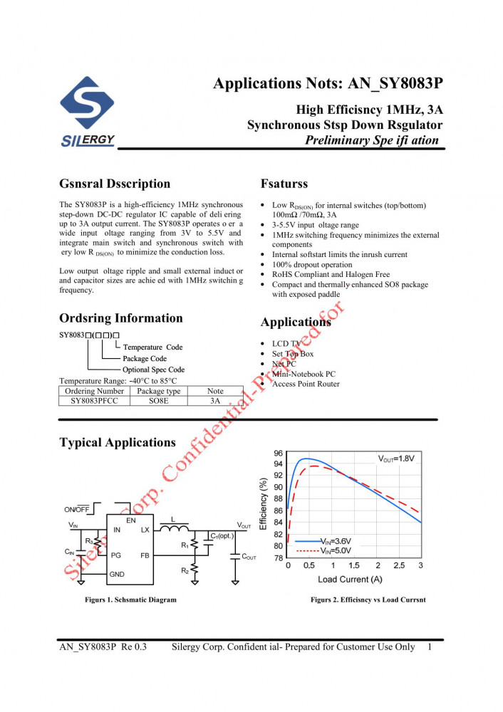 SY8083P datasheet page 1