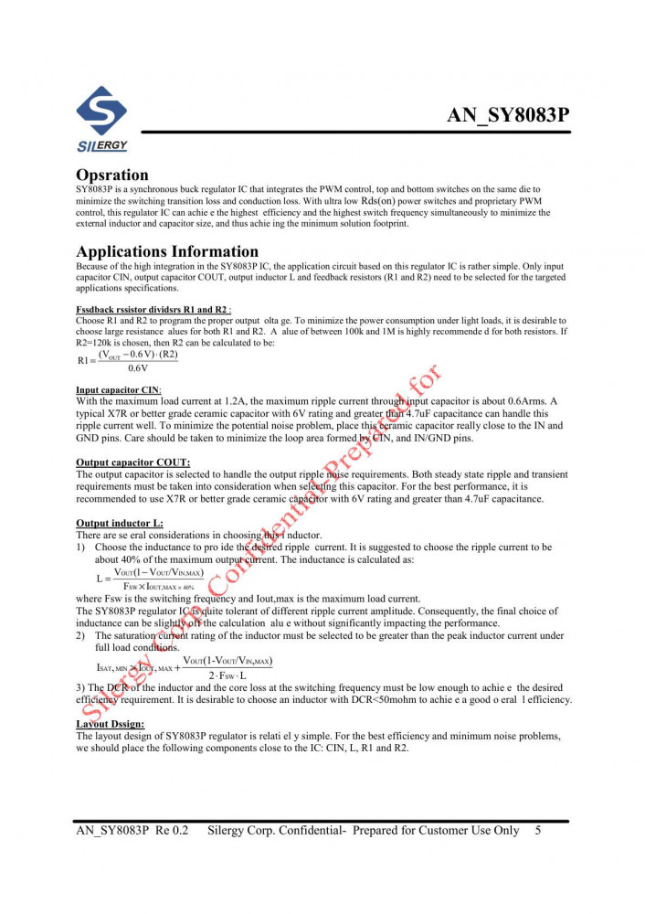SY8083P datasheet page 5