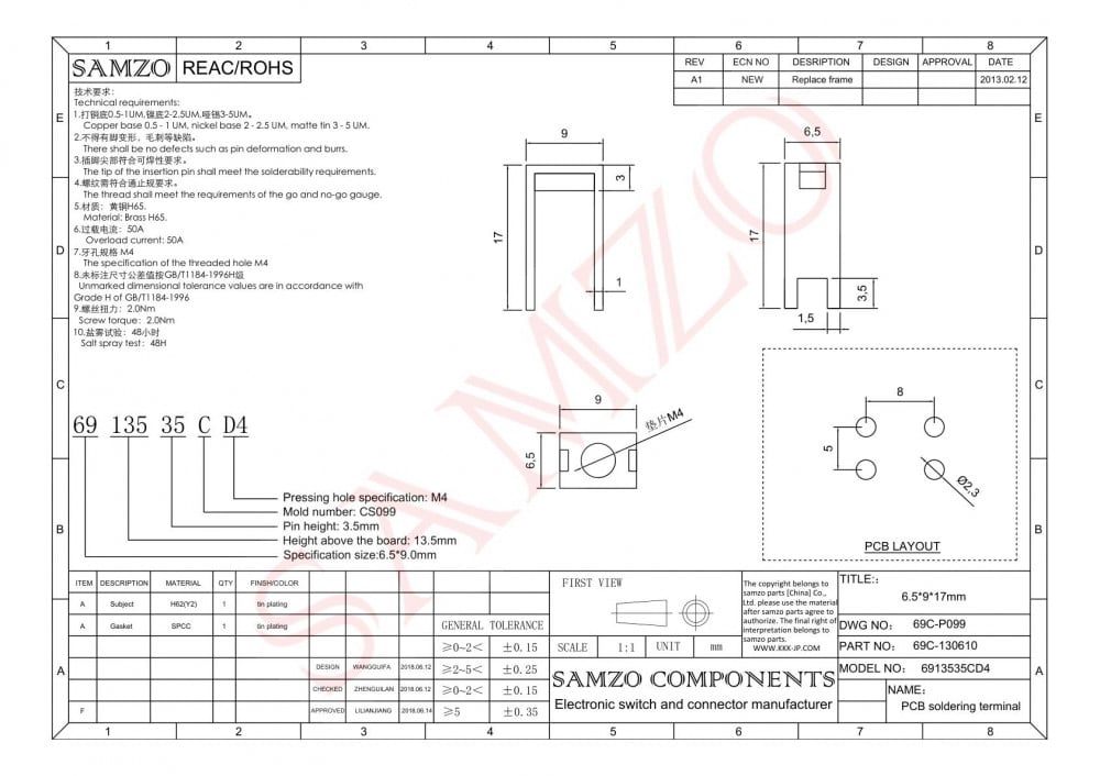 SAMZO 6913535CD4 technical drawing
