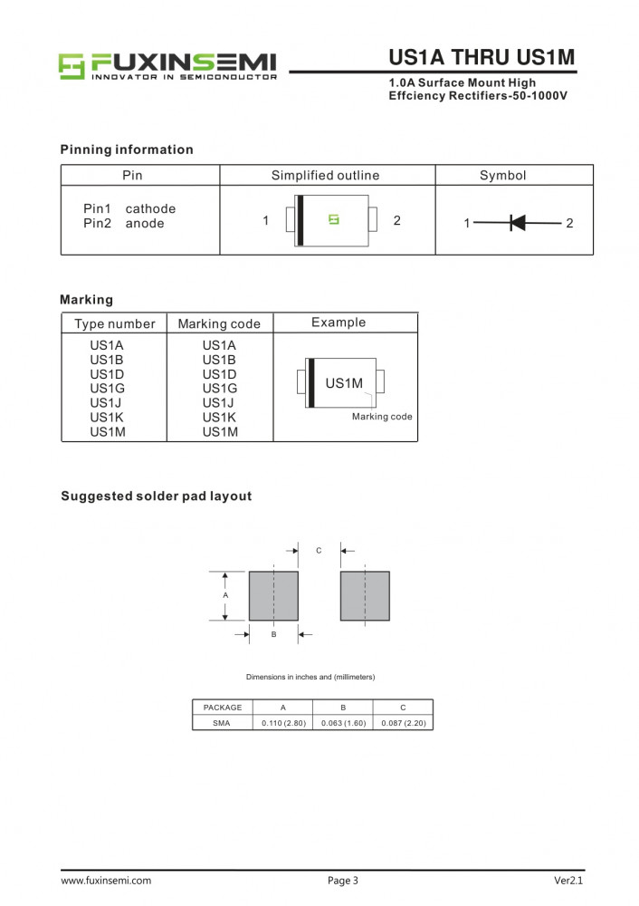 US1M datasheet page 3