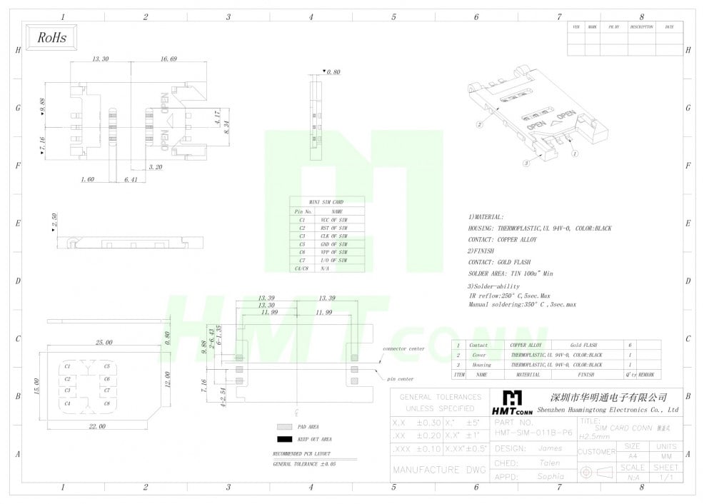 HMT-SIM-011B-P6 document page 1