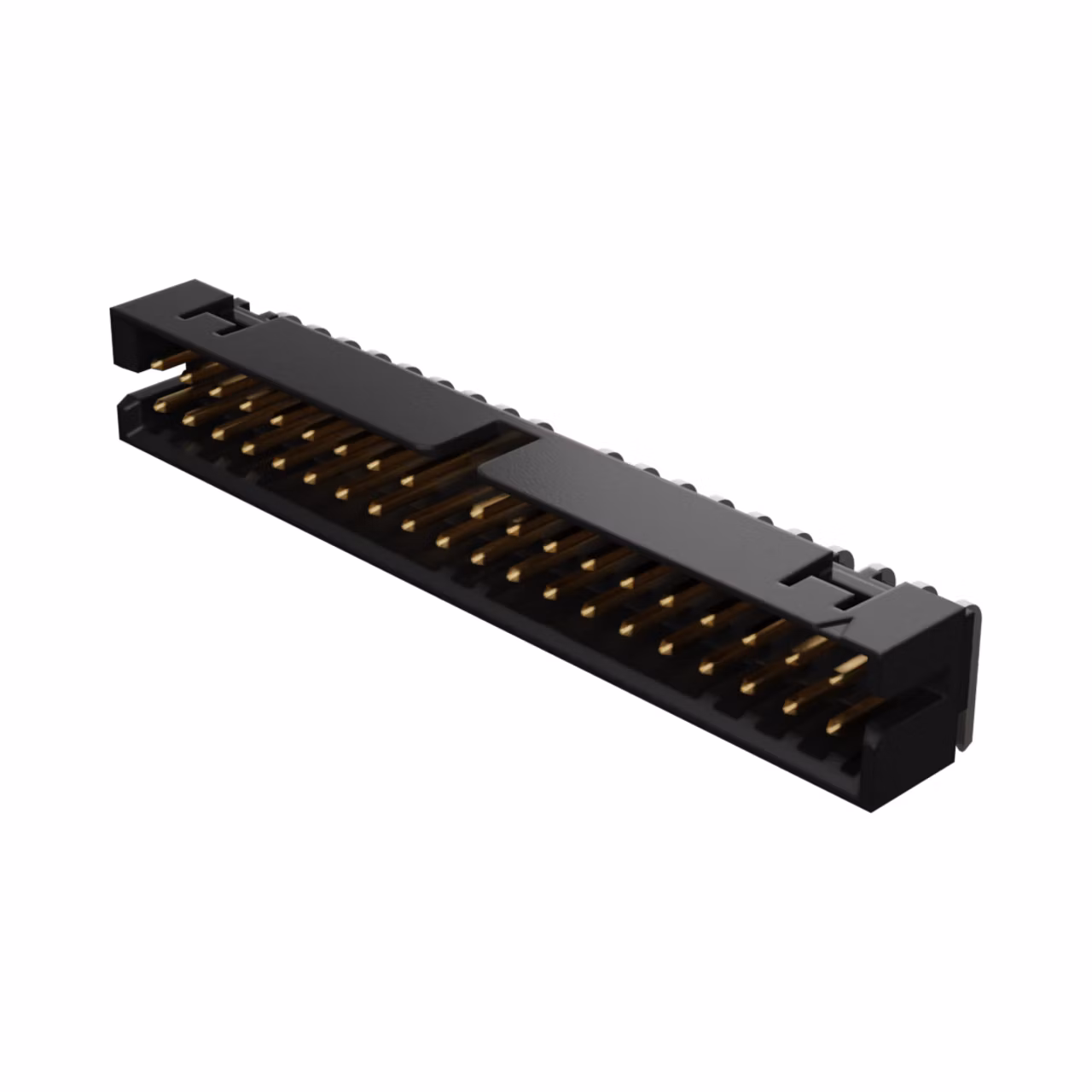 2.00mm Pitch, Milli-Grid PCB Header, Dual Row, Right-Angle, Through Hole, 40 Circuits, Circuit 21 Voided, 0.38µm Gold (Au) Plating, 2.16mm Tail Length, Dual Side Slots, Dual Friction Locks, Center Polarization, Tube for sale