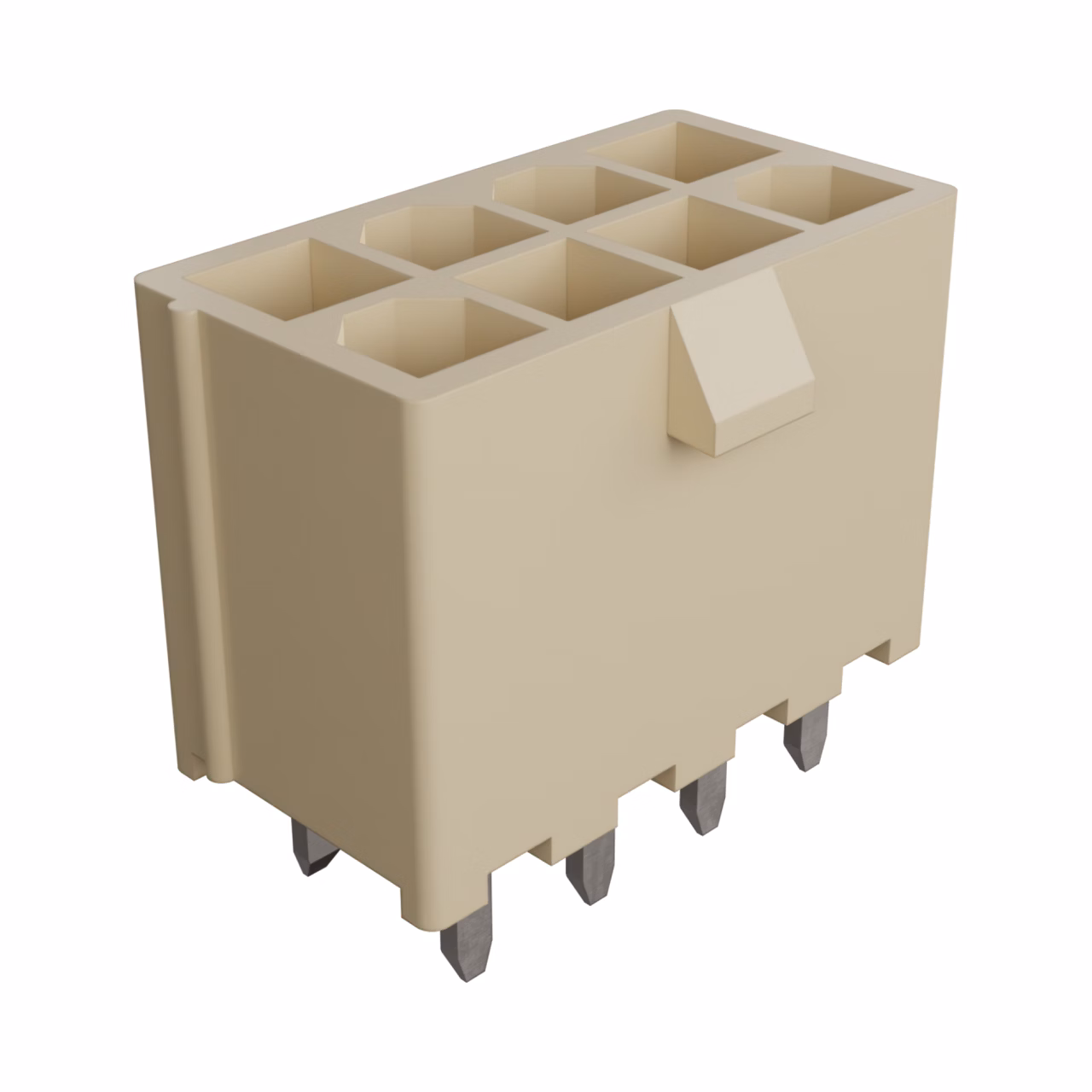 Mini-Fit HCS Header, 4.20mm Pitch, Dual Row, Vertical, without Snap-in Plastic Peg PCB Lock, 8 Circuits, Nylon 6/6 94V-2, Matte Tin (Sn) Plating, without Drain Holes for sale