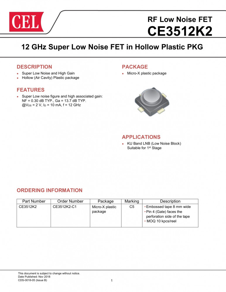 CE3512K2-C1 datasheet page 1