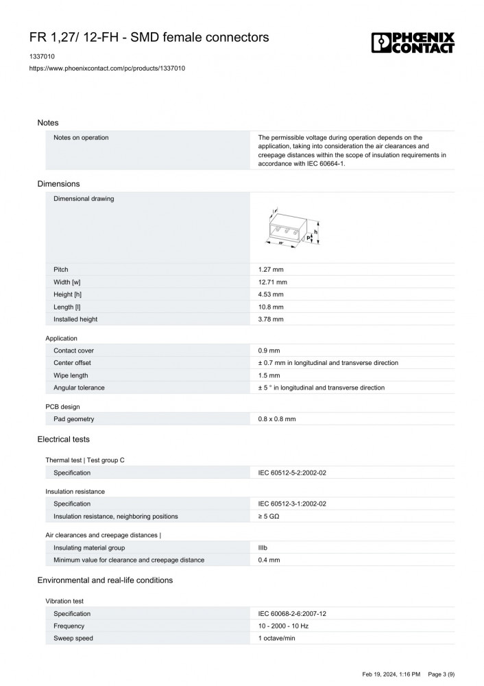 Phoenix Contact 1337010 technical document page 3