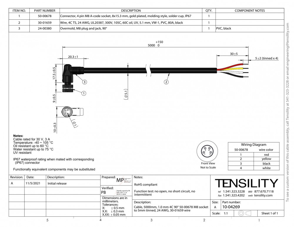 Technical drawing for Tensility International part 10-04269