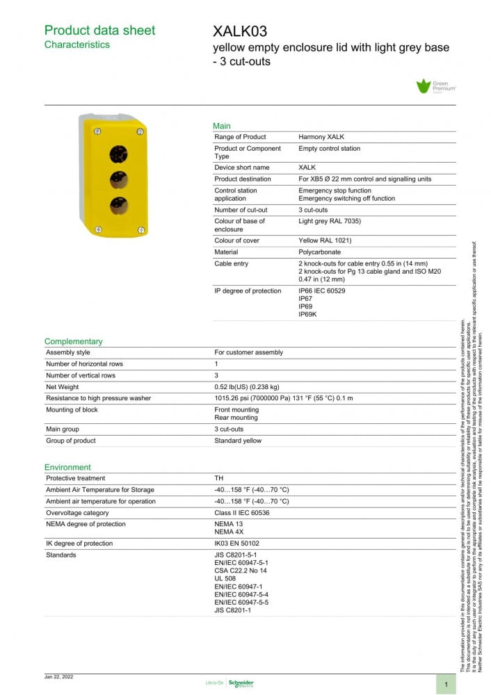 XALK03 technical document page 1